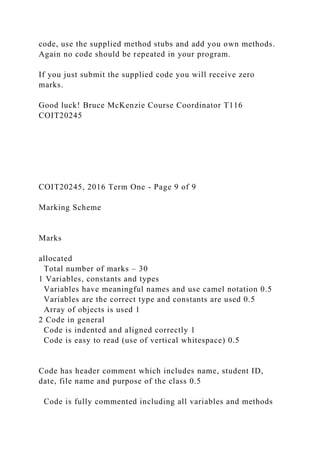 COIT20245, 2016 Term One - Page 1 of 9 Assessment detail.docx
