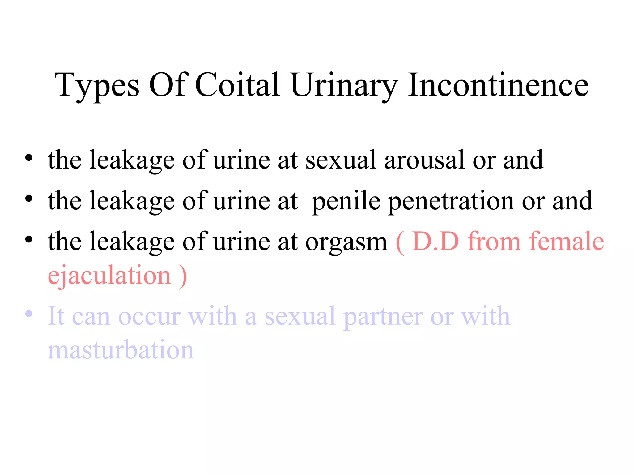 Coital incontinence | PPT