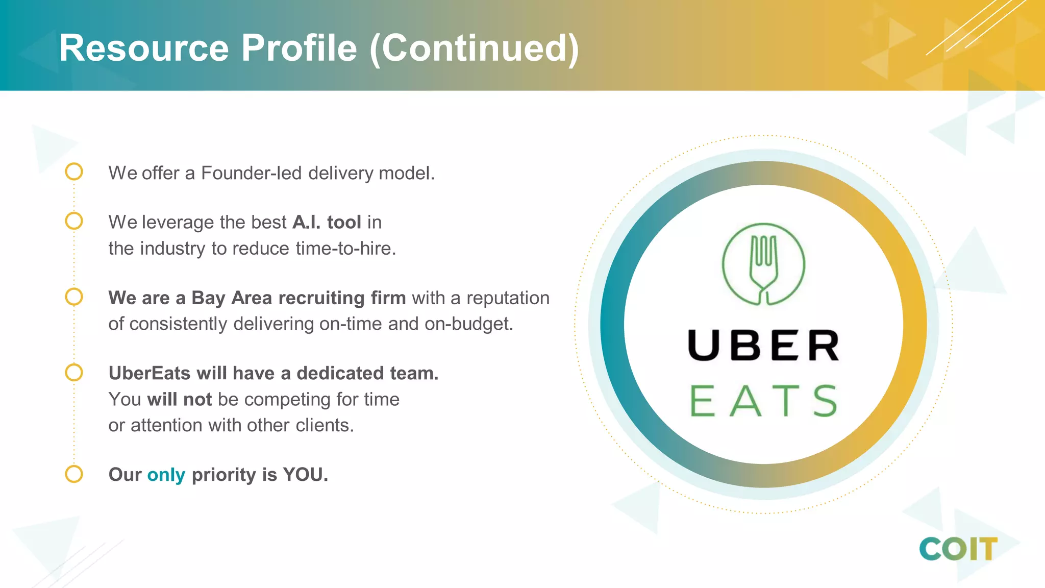 Coit group plus Uber eats presentation | PDF