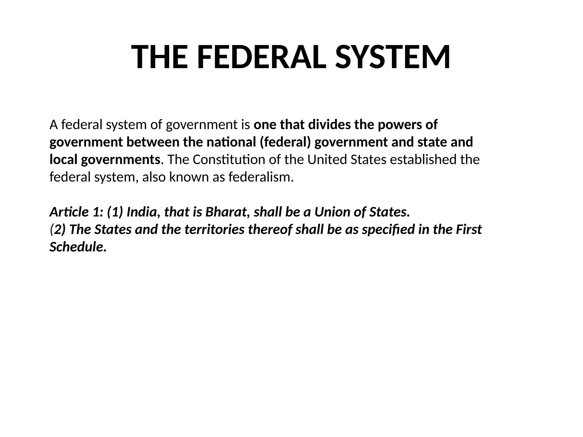 COI unit 5 THE FEDERAL SYSTEM. pptx | PPTX