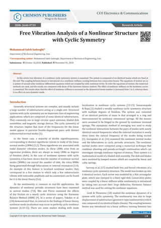 Free Vibration Analysis of a Nonlinear Structure with Cyclic Symmetry_Crimson Publishers | PDF ...