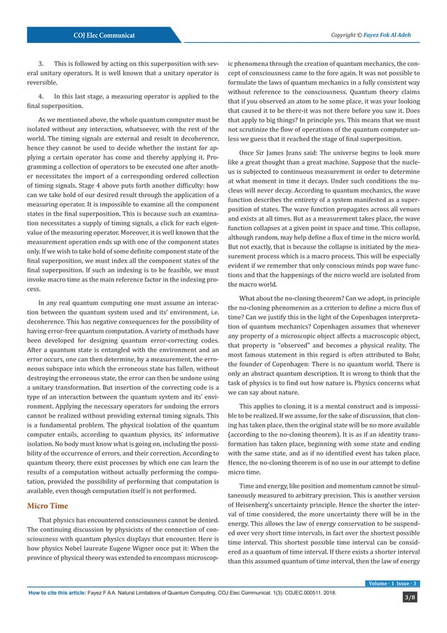 Natural Limitations of Quantum Computing: Crimson Publishers | PDF