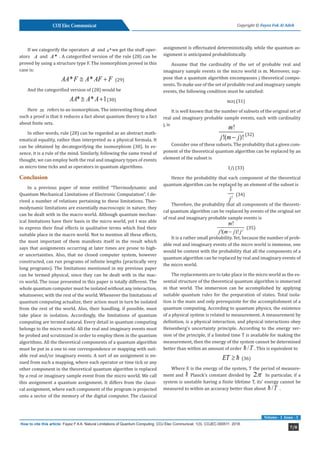 Natural Limitations of Quantum Computing: Crimson Publishers | PDF