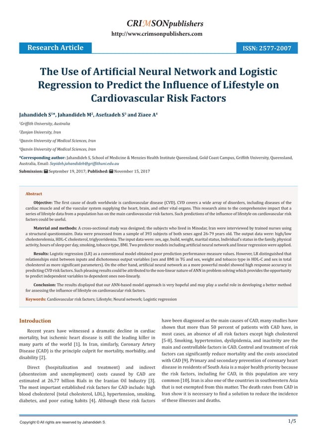 The Use of Artificial Neural Network and Logistic Regression to Predict the Influence of ...