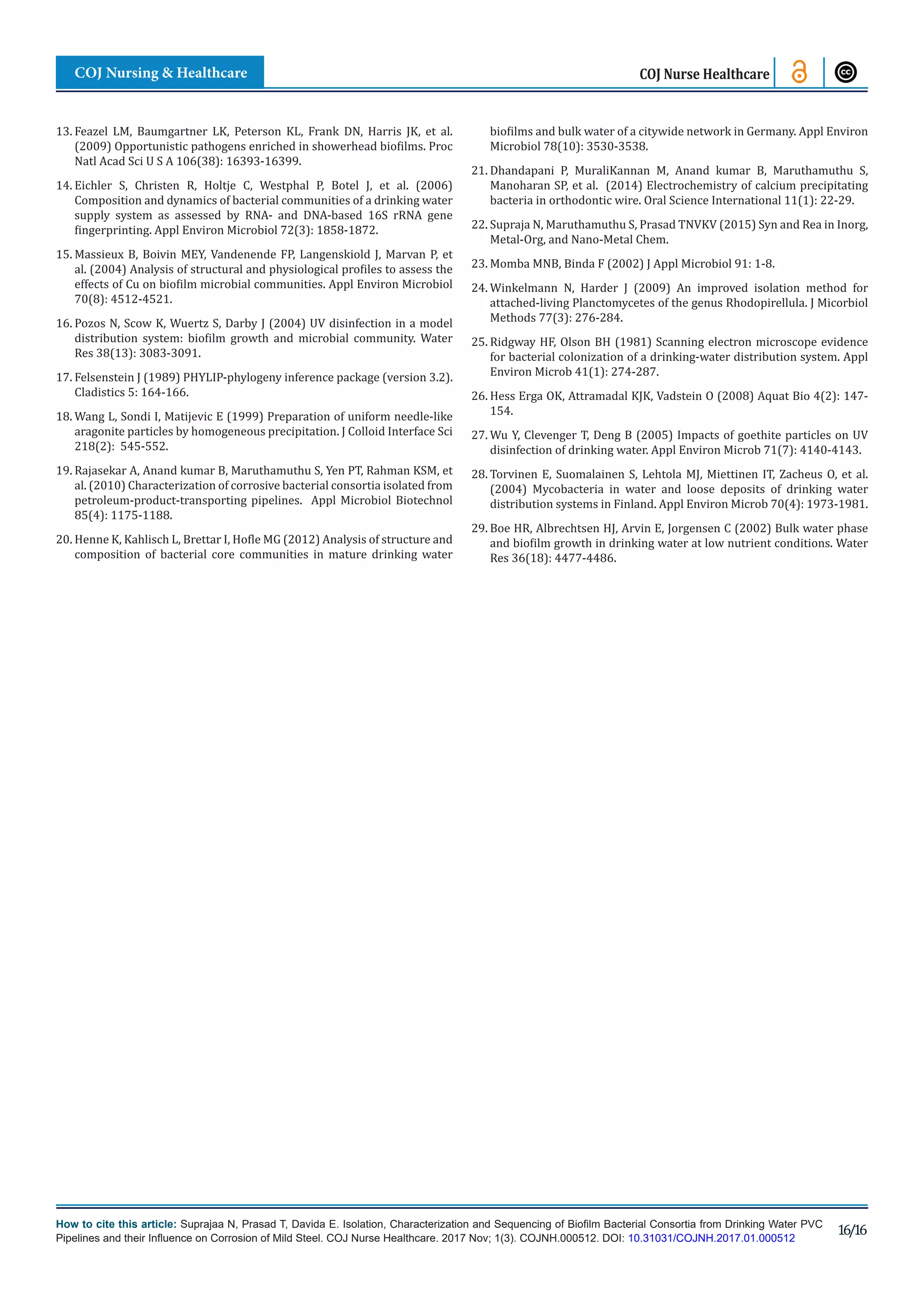 Isolation, Characterization and Sequencing of Biofilm Bacterial ...