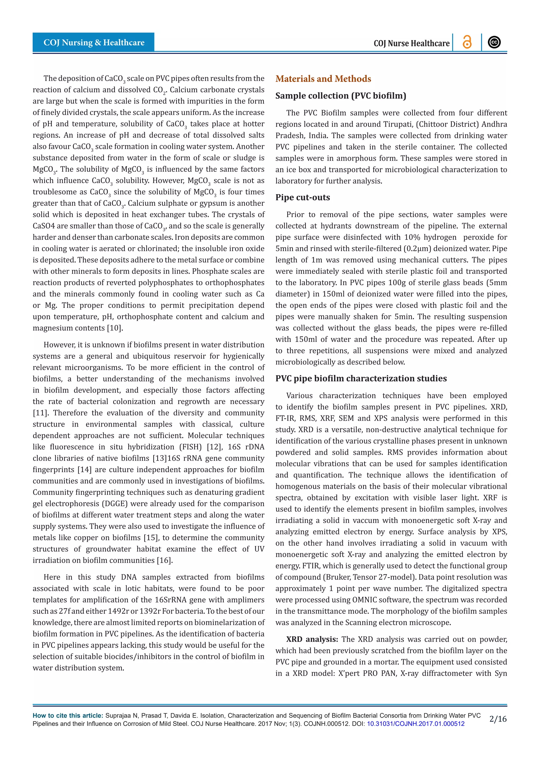 Isolation, Characterization and Sequencing of Biofilm Bacterial ...