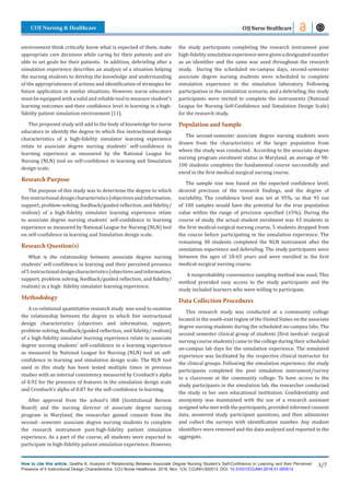 Analysis of Relationship Between Associate Degree Nursing Student’s ...