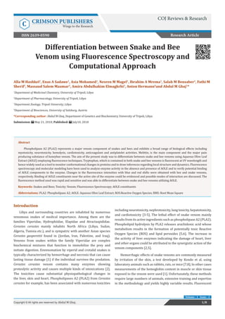 Differentiating Snake and Bee Venom Using Fluorescence Spectroscopy | PDF