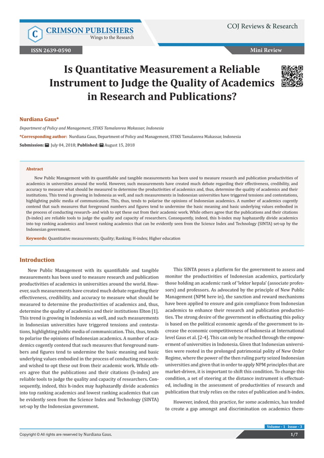 Crimson Publishers_Is Quantitative Measurement a Reliable Instrument to ...