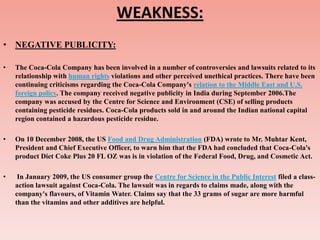Swot Analysis Of Coca-Cola company!!! | PPTX