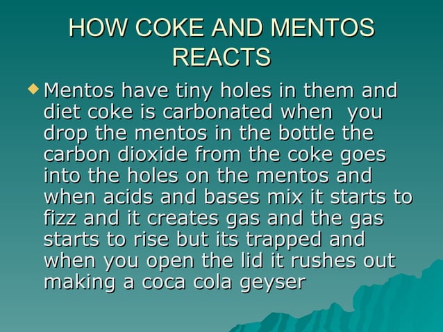 Coke and mentos | PPT