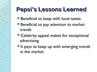Coke and Pepsi - Learn to Compete in India | PPT