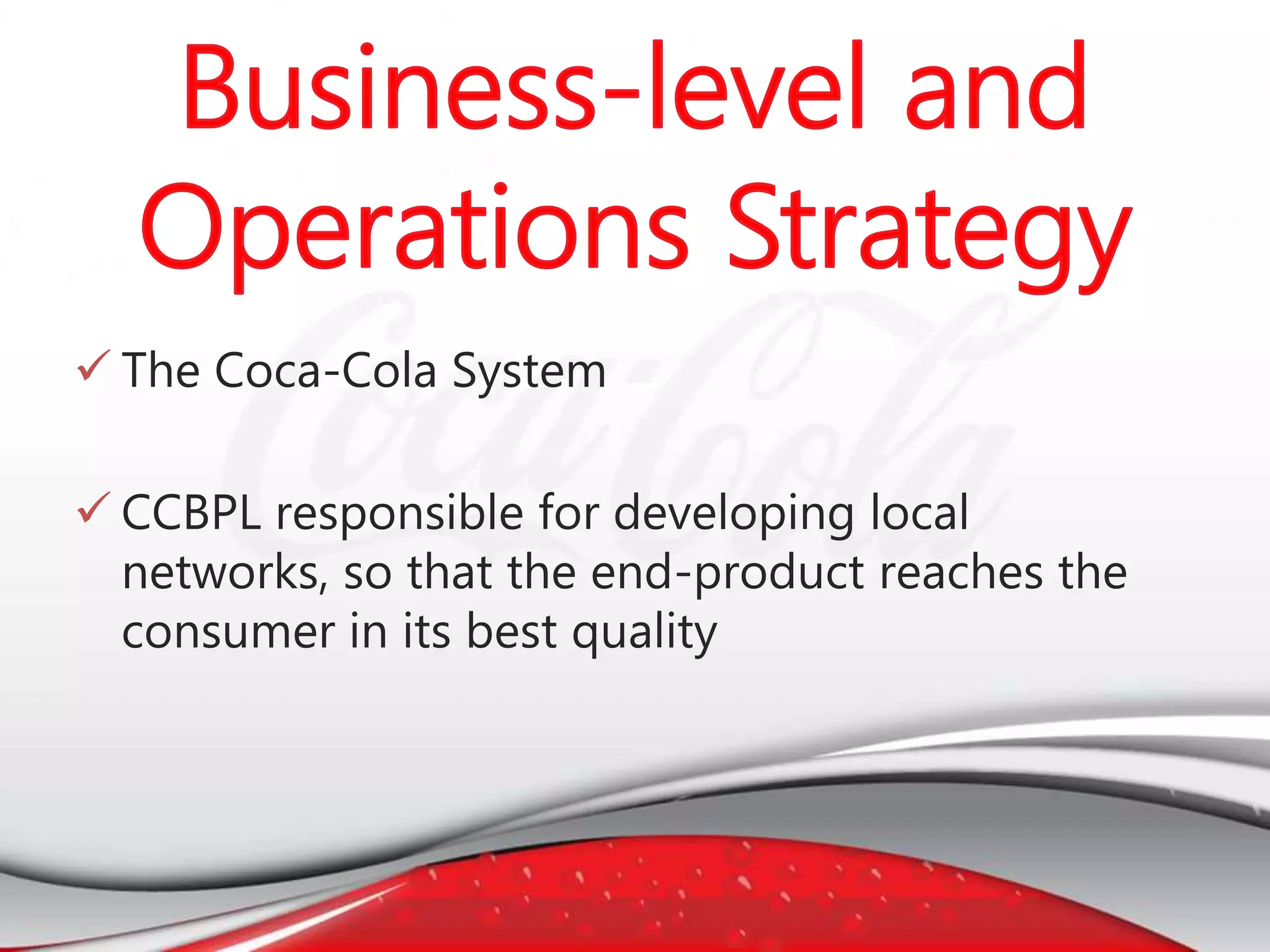 Coca-Cola Beverages Pakistan: Operation Management Analysis | PPTX