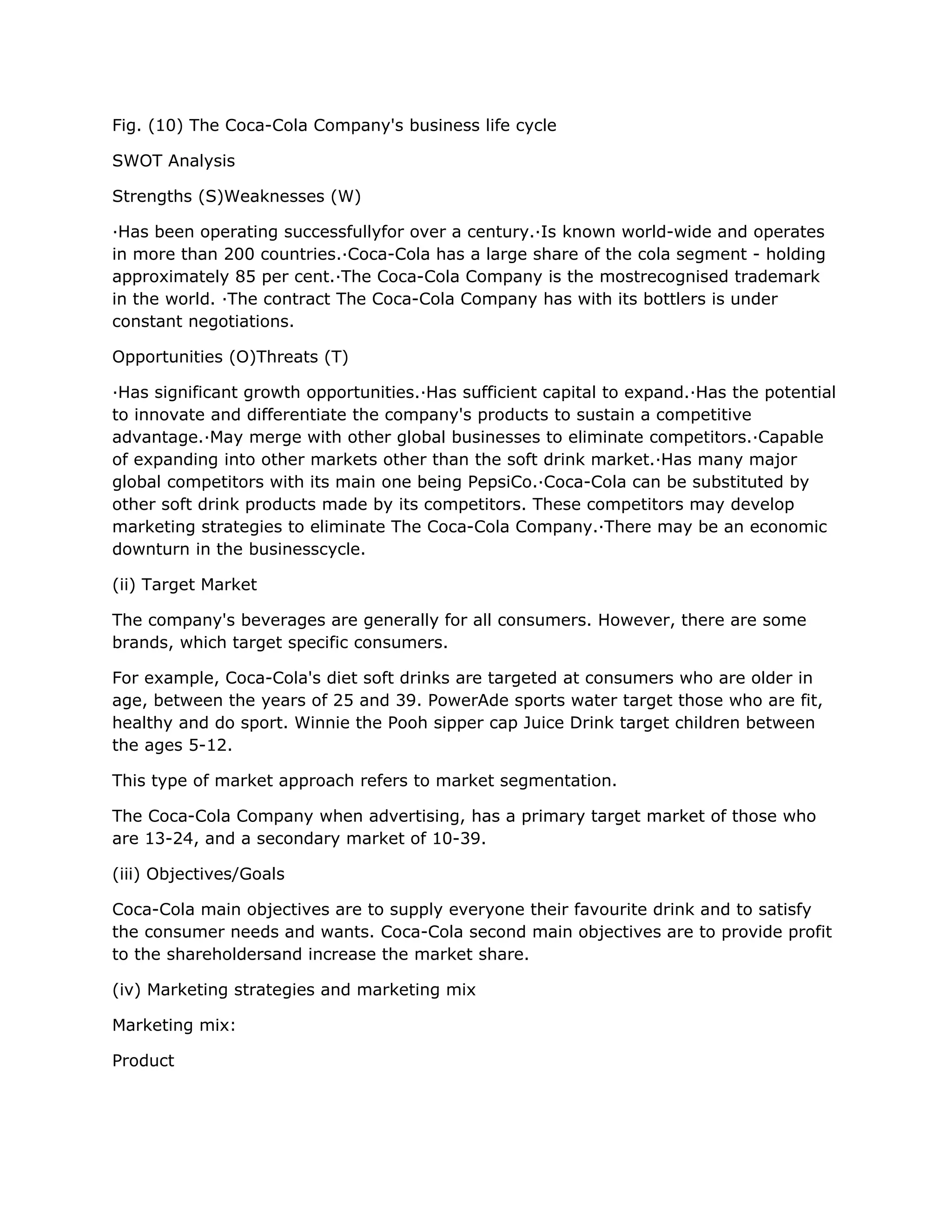 Coke marketing mix strategy. | DOC