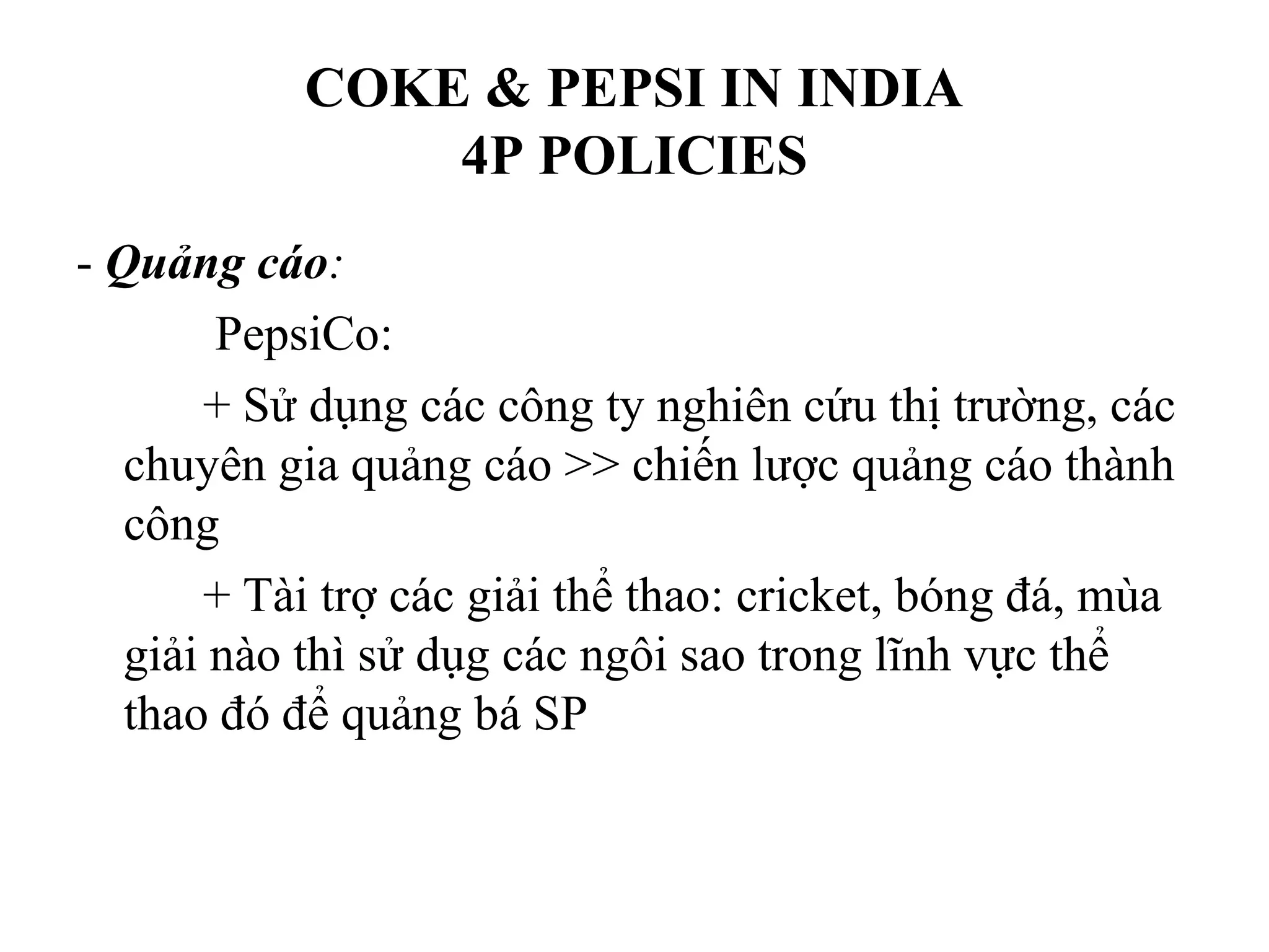 Coke & pepsi in india | PPT