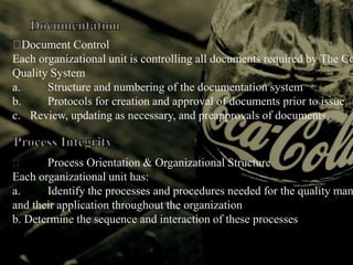 Quality Management System of Coca-Cola | PPTX