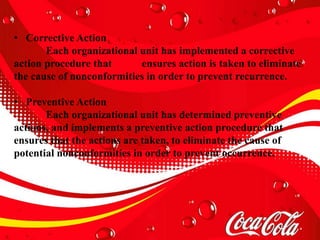 Quality Management System of Coca-Cola | PPTX