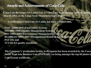 Quality Management System of Coca-Cola | PPTX