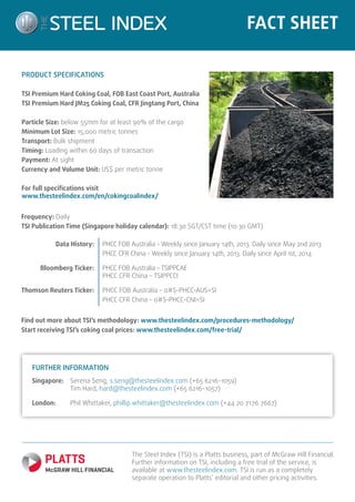TSI Coking coal factsheet | PDF
