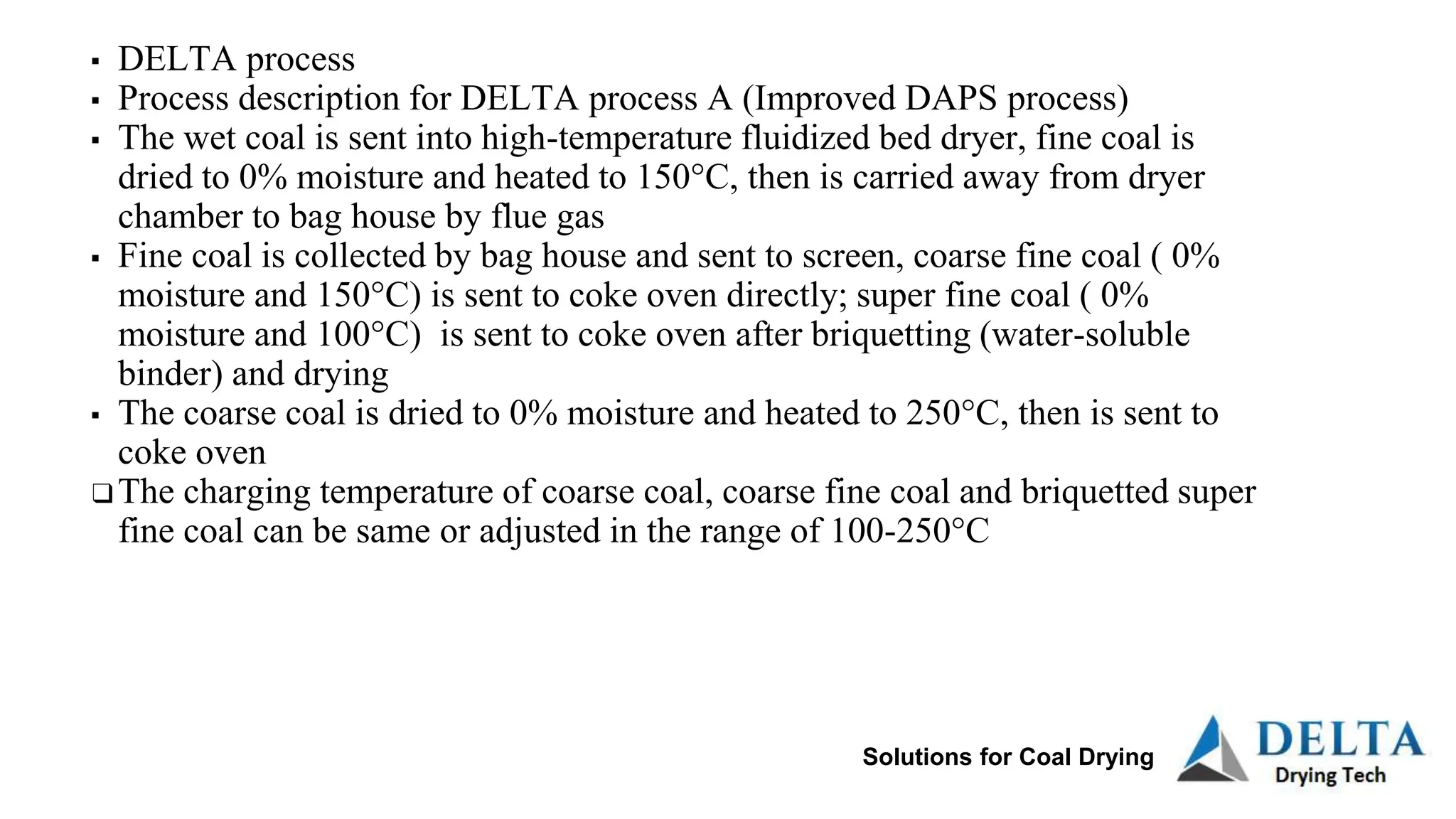 Coking Coal Pre-treatment Process -- DELTA process | PPT
