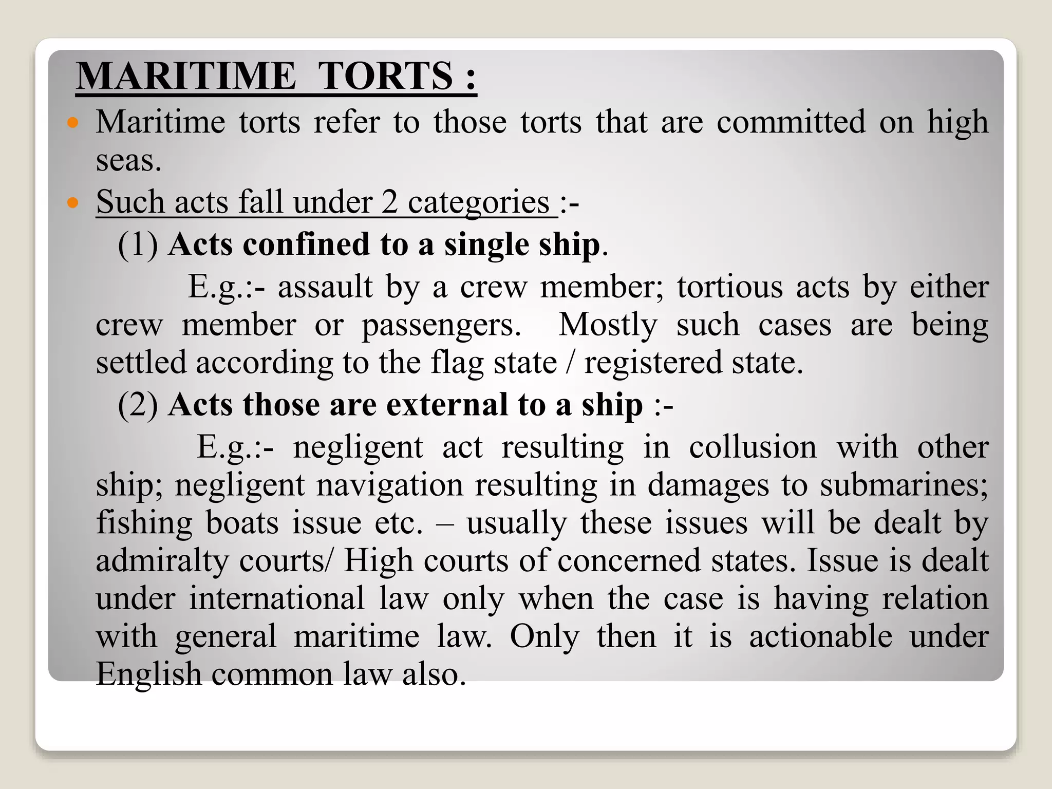 Torts in Private international law | PPTX