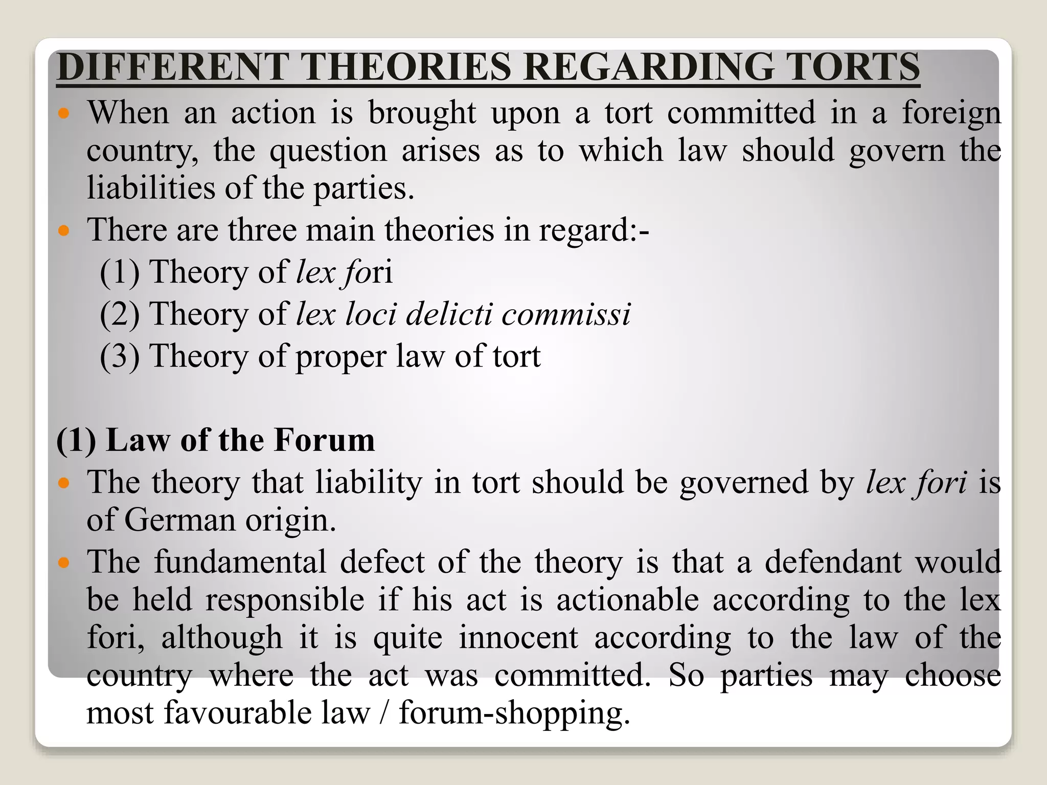 Torts in Private international law | PPTX