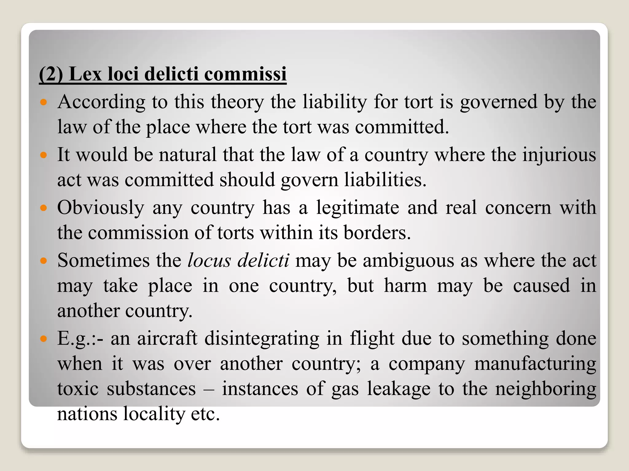 Torts in Private international law | PPTX