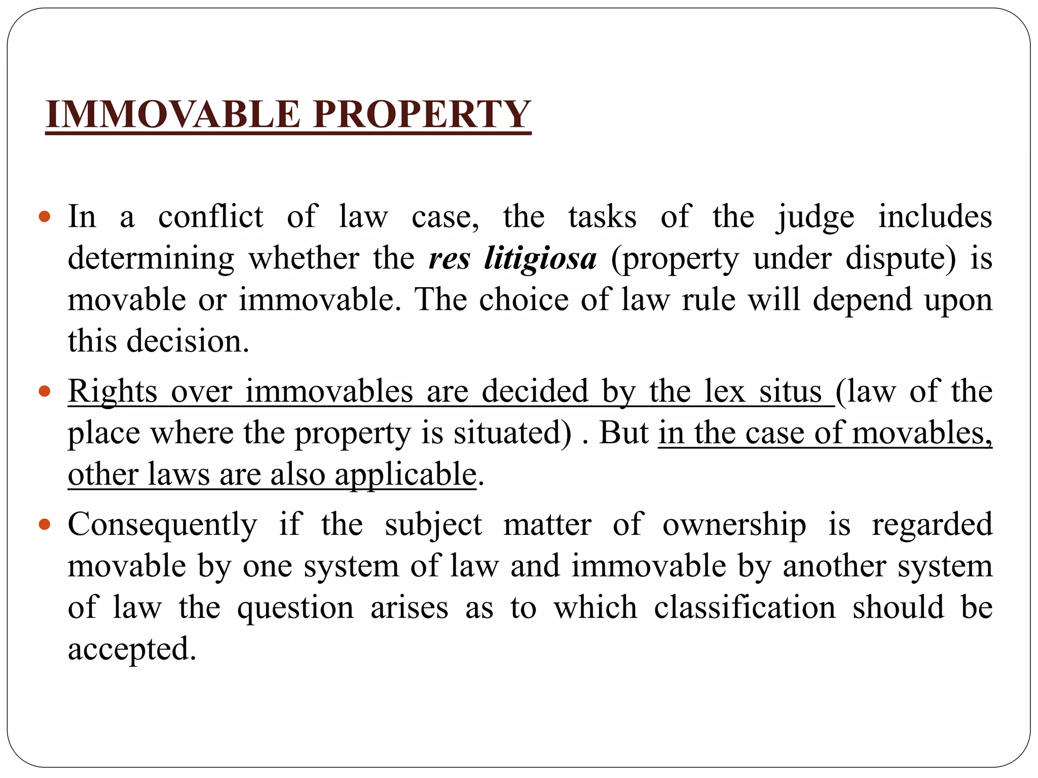 Immovable Property in Private international Law | PPTX