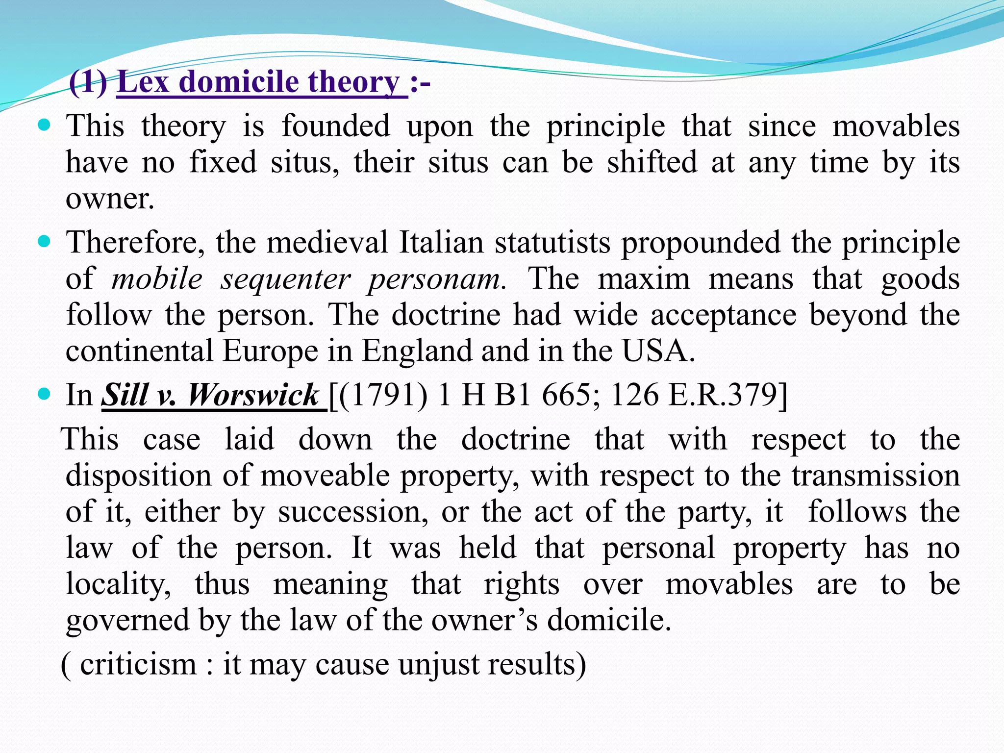 Movable Property in Private International Law | PPTX