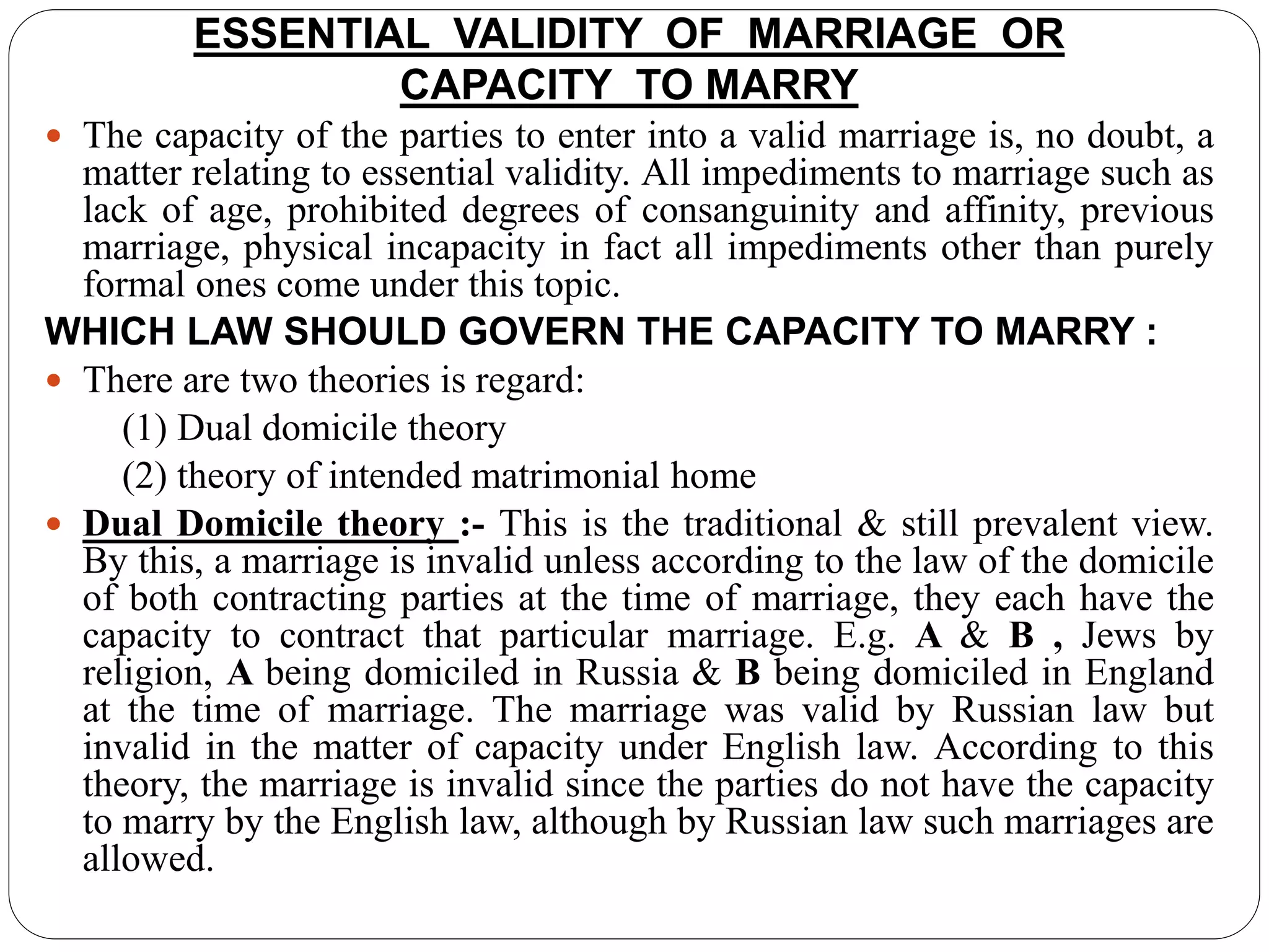 The concept of Marriage under Private International Law | PPTX