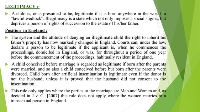 Legitimacy, Legitimation and Adoption under Private International Law | PPT