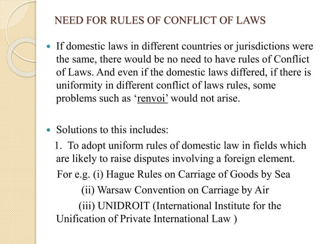 conflict of Laws or Private International Law | PPTX