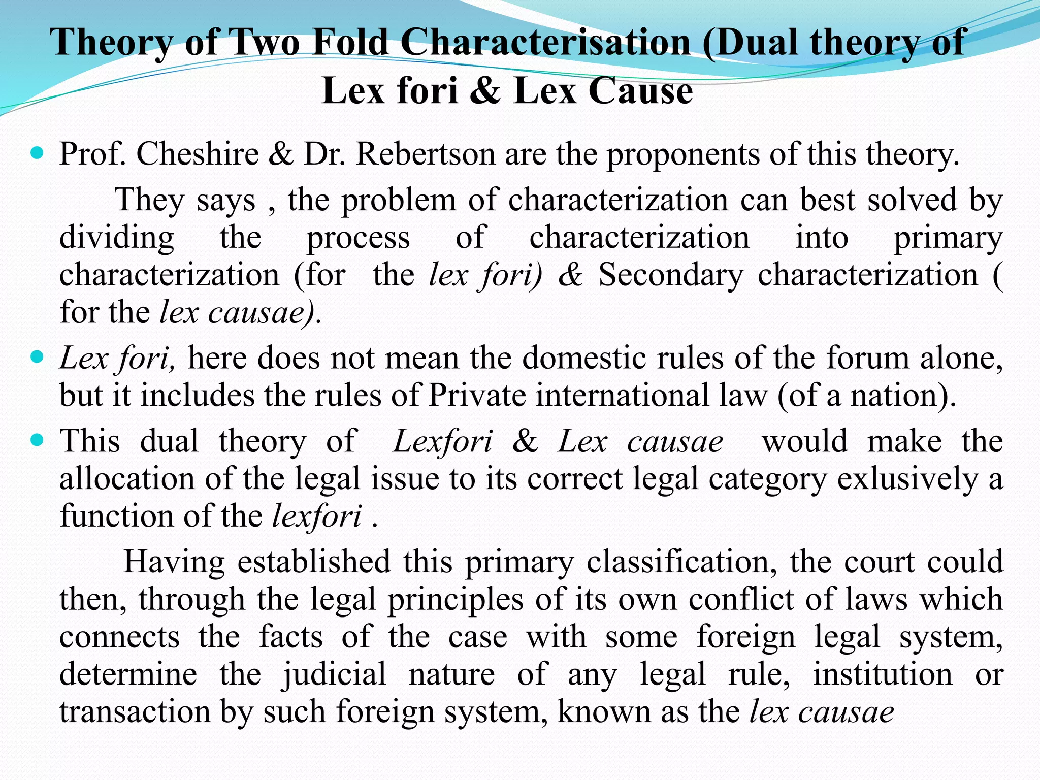 Classification of cause of action / characterisation | PPTX