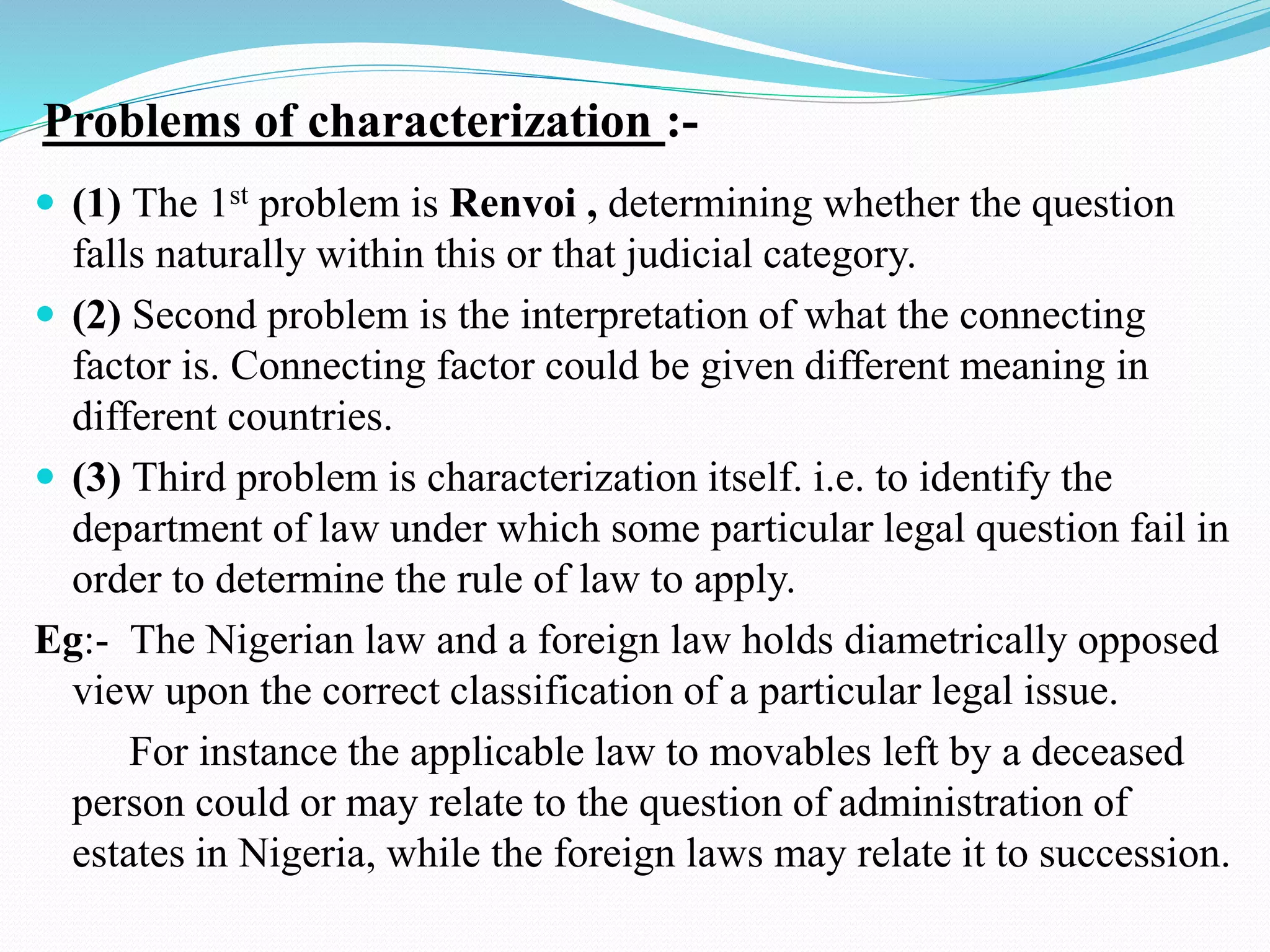 Classification of cause of action / characterisation | PPTX