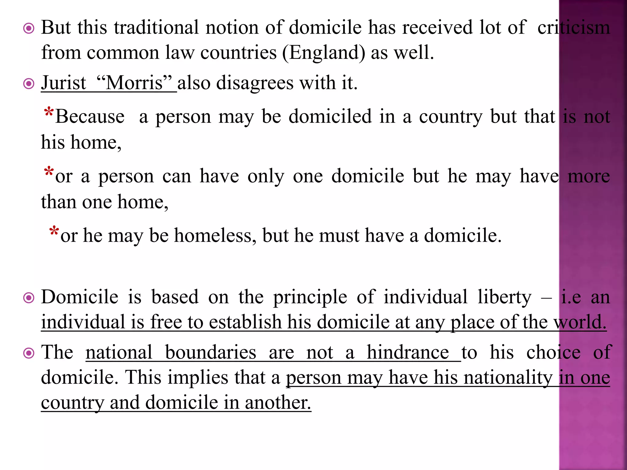 Concept of Domicile - meaning & characteristics | PPTX