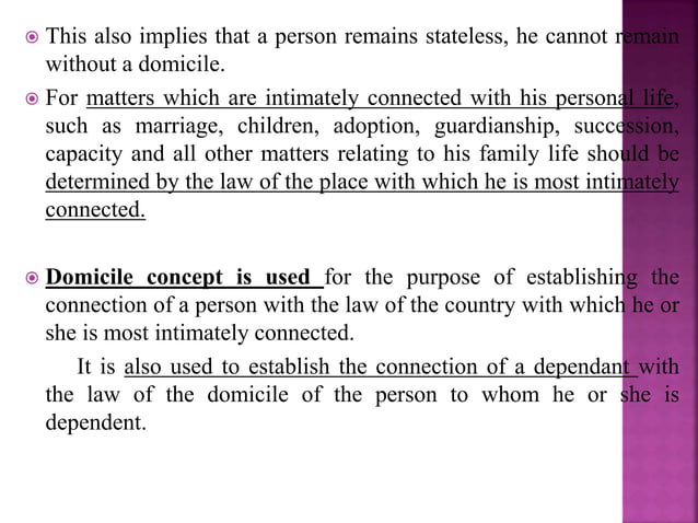 Concept of Domicile - meaning & characteristics | PPTX | Adoption and ...
