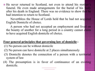 Concept of Domicile - meaning & characteristics | PPTX