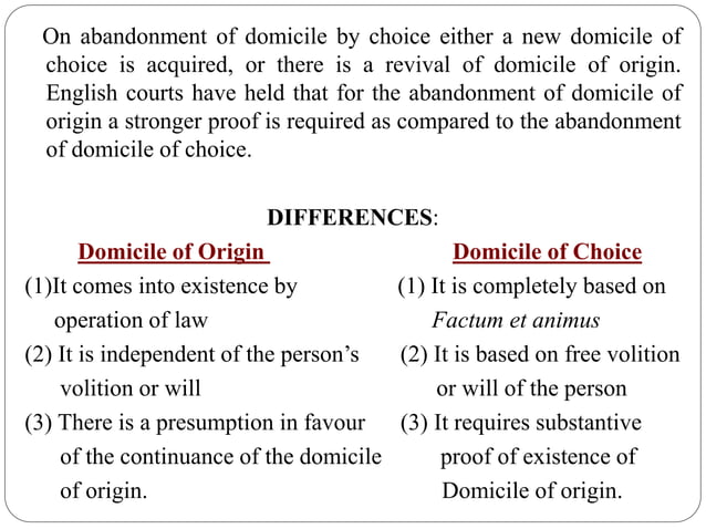 Domicile of special categories and dependents in Private international ...
