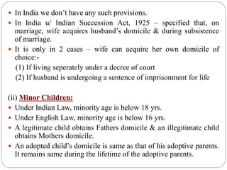 Domicile of special categories and dependents in Private international ...