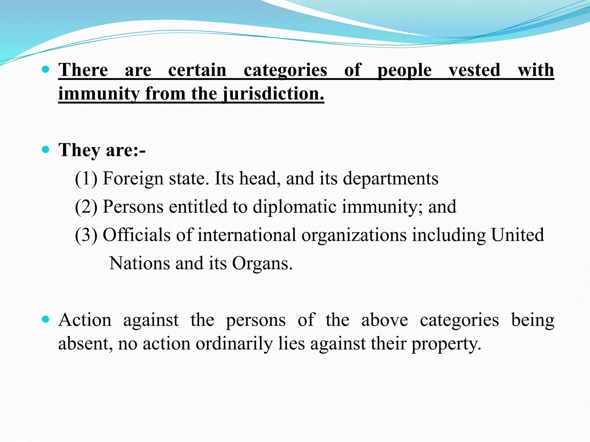Jurisdiction and Immunities of the Sovereign | PPTX