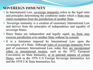 Jurisdiction and Immunities of the Sovereign | PPTX