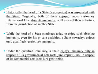 Jurisdiction and Immunities of the Sovereign | PPTX