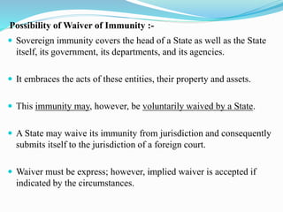 Jurisdiction and Immunities of the Sovereign | PPTX