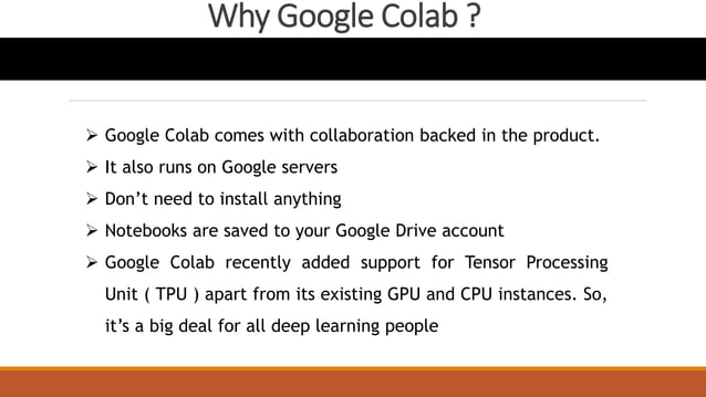 Introduction to colab online free database | PPTX
