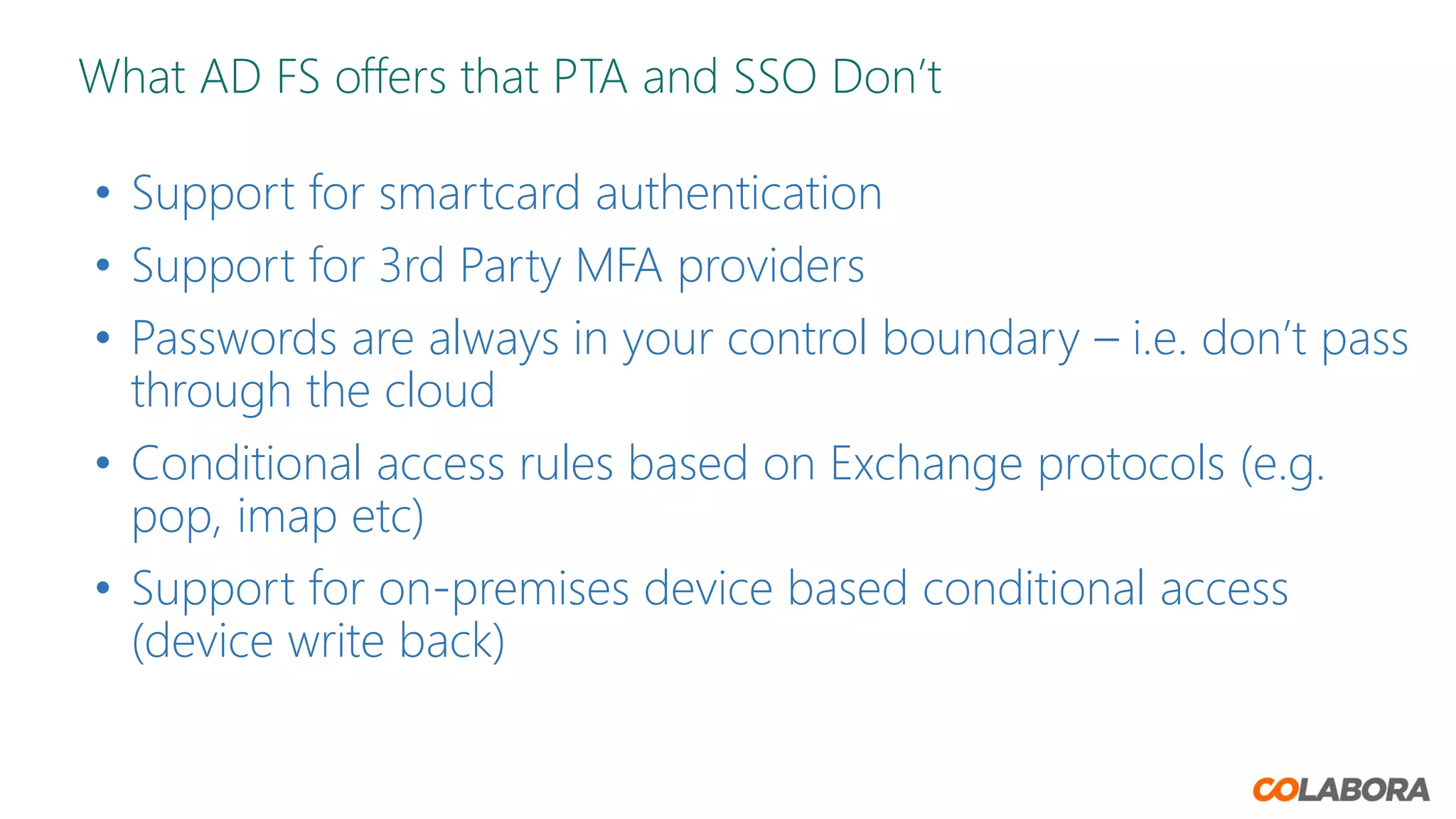Azure PTA vs ADFS vs Desktop SSO | PDF