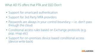 Azure PTA vs ADFS vs Desktop SSO | PDF