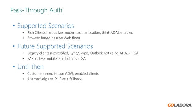 Azure PTA vs ADFS vs Desktop SSO | PDF