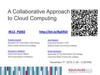 Colaborative Cloud Poster EDUCAUSE12 | PPTX
