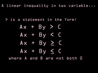 College Algebra ( Linear Inequalities in Two Variables ) | PPTX ...