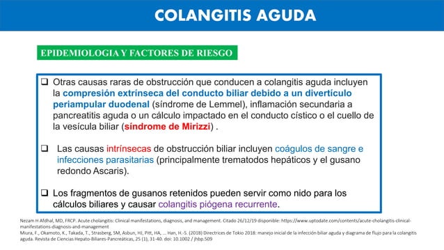 COLANGITIS AGUDA-CIRUGIA/concepto, etiologia, patogenia ...